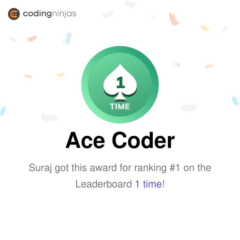 Suraj Kumar on LinkedIn: Codingninjas | Achievements Suraj Kumar on LinkedIn: Codingninjas | Achievements
