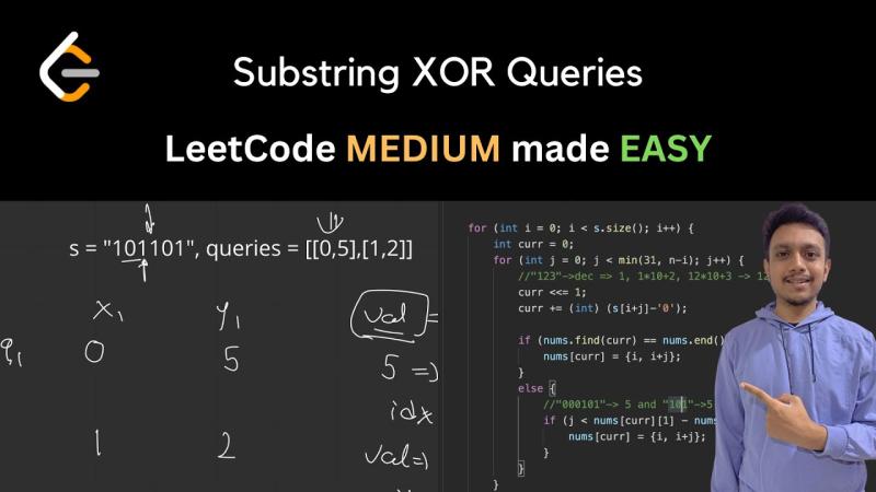 Deep Patel on LinkedIn: 2564. Substring XOR Queries | LeetCode Medium Deep Patel on LinkedIn: 2564. Substring XOR Queries | LeetCode Medium