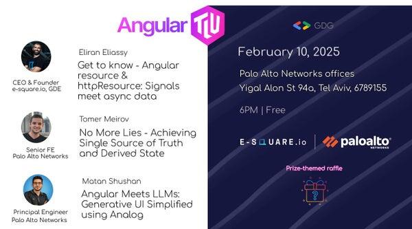 Eliran Eliassy on LinkedIn: Angular TLV - February 2025 Meetup, Mon ... Eliran Eliassy on LinkedIn: Angular TLV - February 2025 Meetup, Mon ...