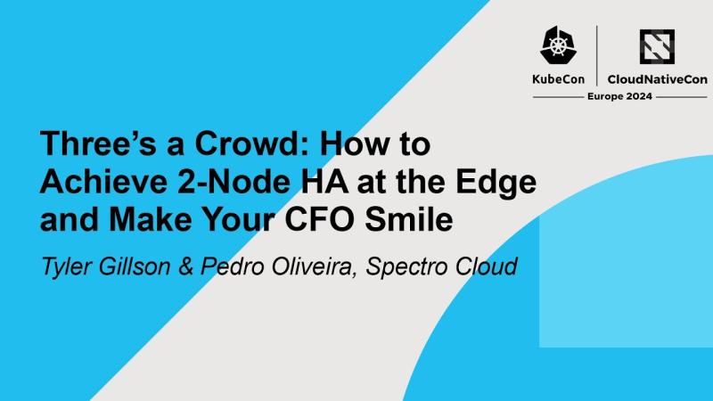 Presenting 2-Node HA at KubeConParis | Lawrence Quarmby posted on the ... Presenting 2-Node HA at KubeConParis | Lawrence Quarmby posted on the ...