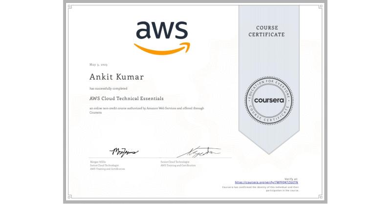 Ankit Kumar LinkedIn‘de: Completion Certificate for AWS Cloud Technical ... Ankit Kumar LinkedIn‘de: Completion Certificate for AWS Cloud Technical ...