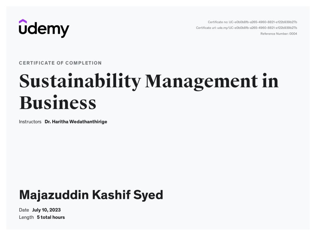 Majazuddin Kashif Syed on LinkedIn: Udemy Course Completion Certificate Majazuddin Kashif Syed on LinkedIn: Udemy Course Completion Certificate