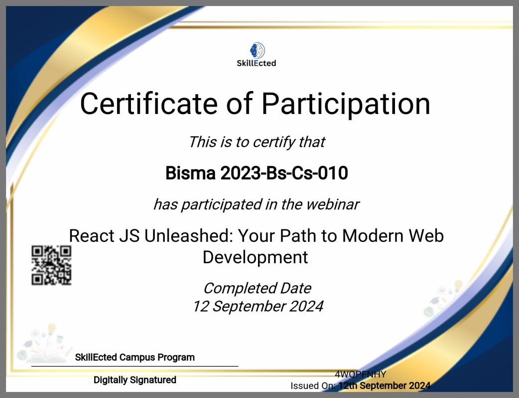 Bisma Mughal on LinkedIn: #reactjs #webdevelopment #javascript # ... Bisma Mughal on LinkedIn: #reactjs #webdevelopment #javascript # ...