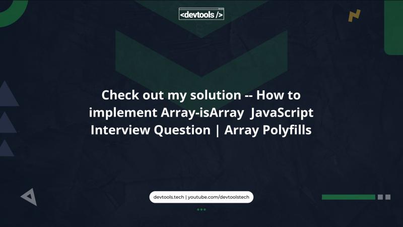 Angely Rodriguez on LinkedIn: How to implement Array.isArray ... Angely Rodriguez on LinkedIn: How to implement Array.isArray ...