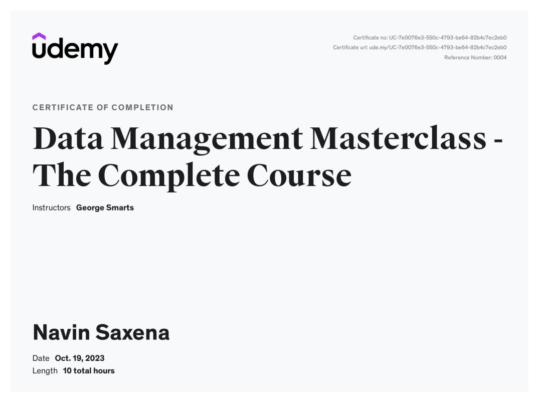 Navin Saxena on LinkedIn: Udemy Course Completion Certificate Navin Saxena on LinkedIn: Udemy Course Completion Certificate