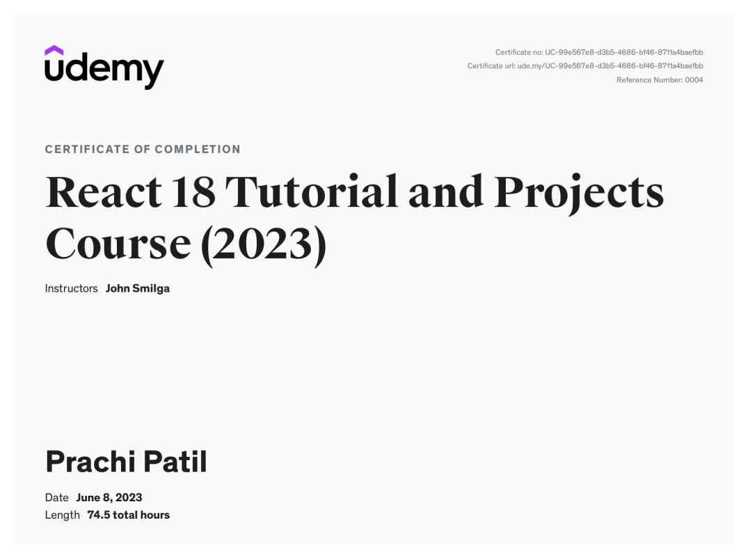 Prachi Patil on LinkedIn: Udemy Course Completion Certificate Prachi Patil on LinkedIn: Udemy Course Completion Certificate
