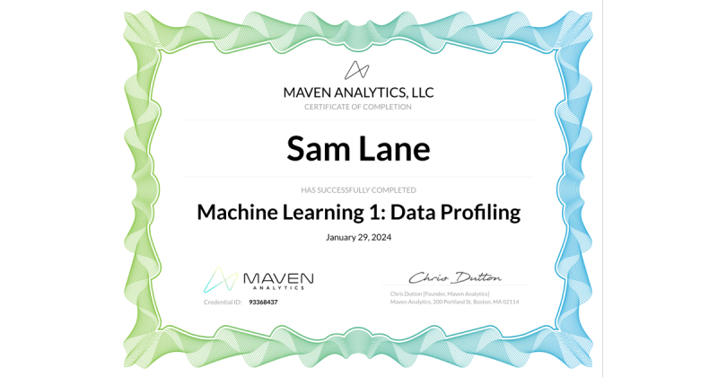 Sam Lane on LinkedIn: Machine Learning 1: Data Profiling • Sam Lane ... Sam Lane on LinkedIn: Machine Learning 1: Data Profiling • Sam Lane ...