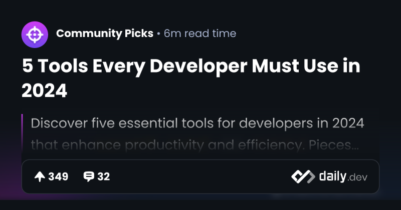 Jarrod Bogard on LinkedIn: 5 Tools Every Developer Must Use in 2024 ... Jarrod Bogard on LinkedIn: 5 Tools Every Developer Must Use in 2024 ...