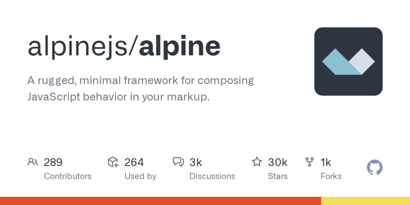 GitHub - alpinejs/alpine: A rugged, minimal framework for composing ... GitHub - alpinejs/alpine: A rugged, minimal framework for composing ...