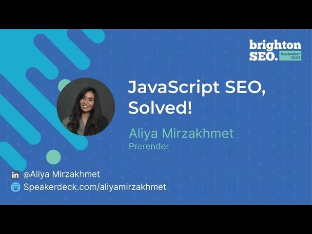 Prerender® on LinkedIn: BrightonSEO - JavaScript SEO, Solved Prerender® on LinkedIn: BrightonSEO - JavaScript SEO, Solved