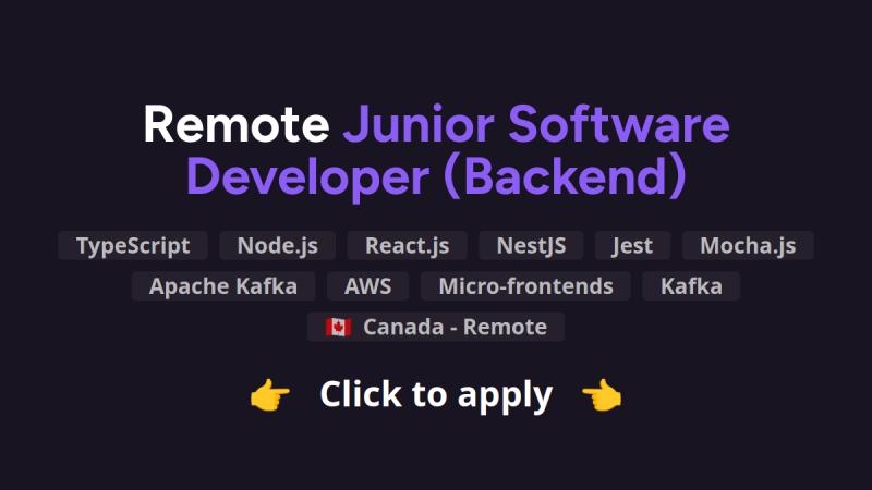RemoteYeah on LinkedIn: Remote Junior Software Developer (Backend) at ... RemoteYeah on LinkedIn: Remote Junior Software Developer (Backend) at ...