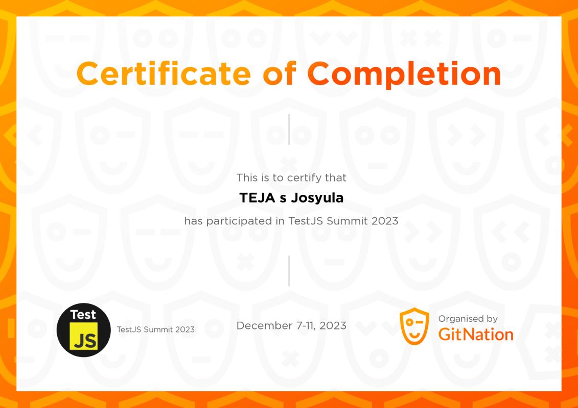 Teja Spandana Josyula on LinkedIn: TEJA s Josyula's certificate from ... Teja Spandana Josyula on LinkedIn: TEJA s Josyula's certificate from ...
