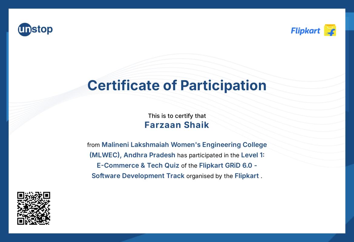 farzaan shaik on LinkedIn: Certificate of Participation farzaan shaik on LinkedIn: Certificate of Participation