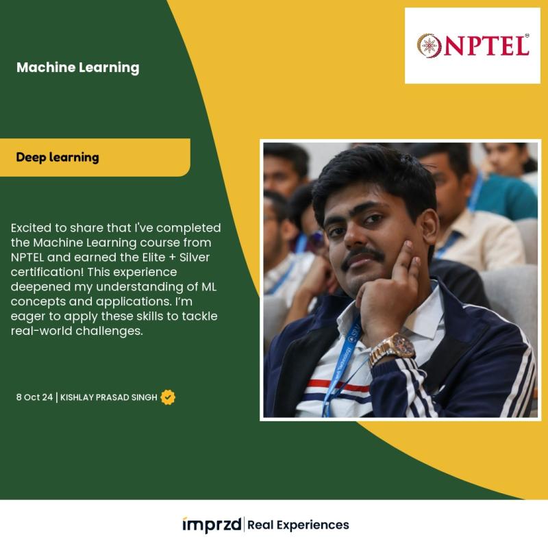 KISHLAY PRASAD SINGH on LinkedIn: NPTEL | 15 comments KISHLAY PRASAD SINGH on LinkedIn: NPTEL | 15 comments