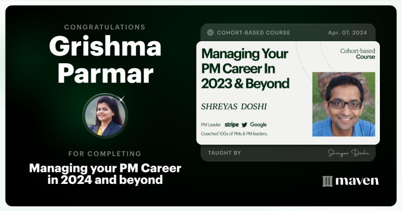 Grishma Parmar, CSPO®, CSM® on LinkedIn: Certificate of Completion for ... Grishma Parmar, CSPO®, CSM® on LinkedIn: Certificate of Completion for ...