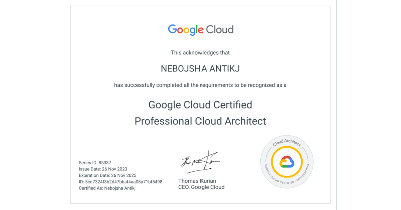 Nebojsha Antic 🌟 on LinkedIn: Professional Cloud Architect • Nebojsha ... Nebojsha Antic 🌟 on LinkedIn: Professional Cloud Architect • Nebojsha ...
