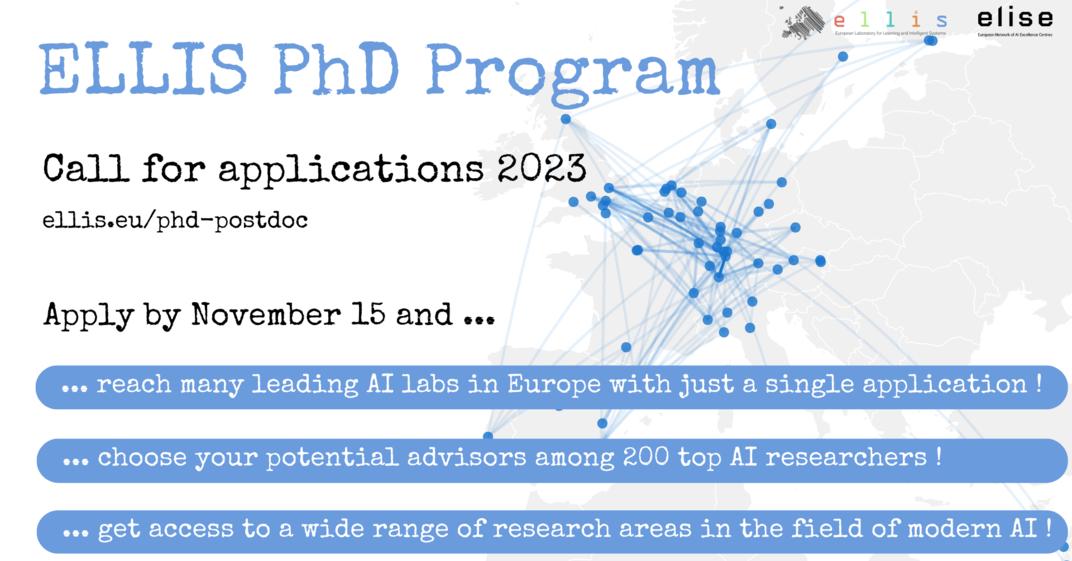 ELLIS PhD Program: Call for applications 2023 | Sushant Kumar ELLIS PhD Program: Call for applications 2023 | Sushant Kumar