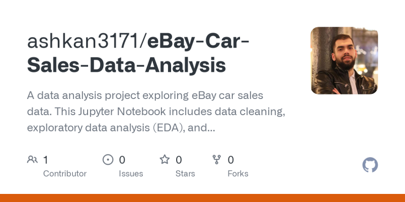 Ashkan Sheikhansari on LinkedIn: GitHub - ashkan3171/eBay-Car-Sales ... Ashkan Sheikhansari on LinkedIn: GitHub - ashkan3171/eBay-Car-Sales ...
