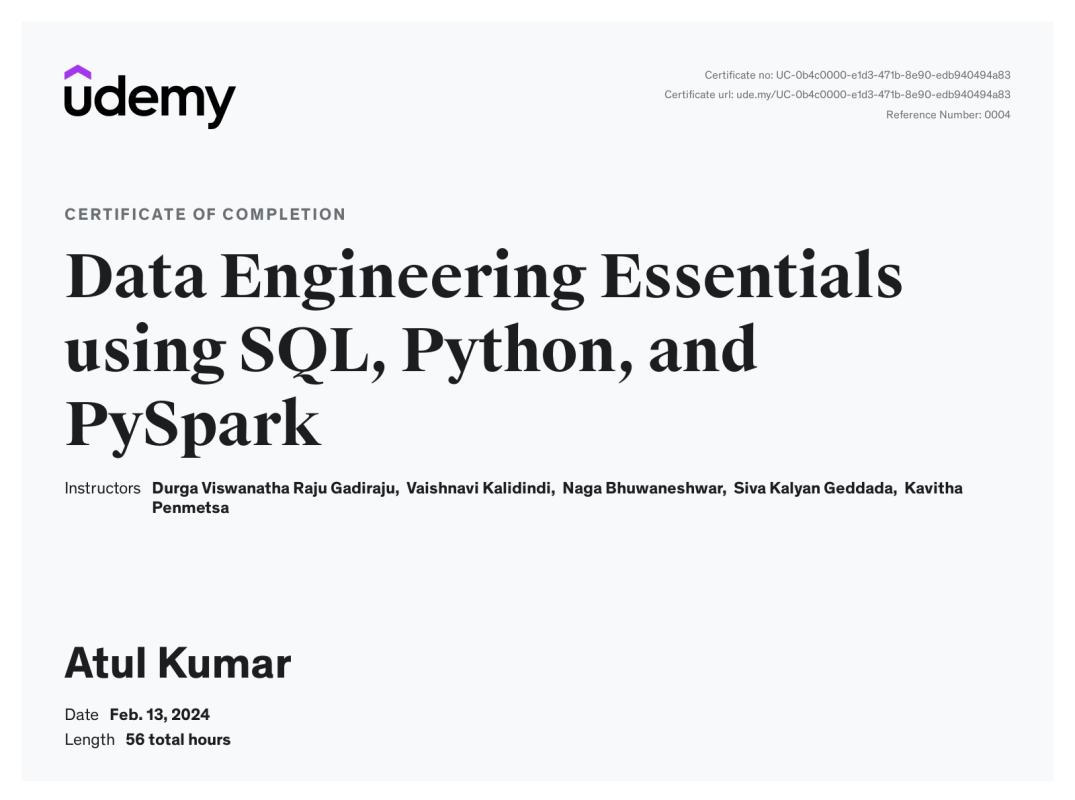 Atul K. on LinkedIn: Udemy Course Completion Certificate Atul K. on LinkedIn: Udemy Course Completion Certificate