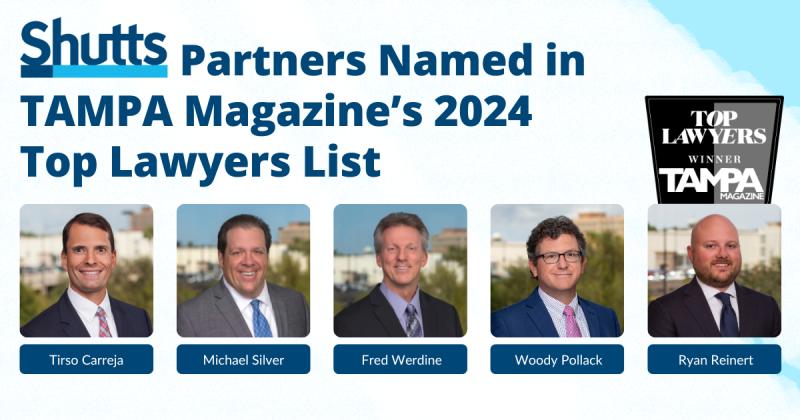 Shutts & Bowen LLP on LinkedIn: Shutts Partners Named in TAMPA Magazine ... Shutts & Bowen LLP on LinkedIn: Shutts Partners Named in TAMPA Magazine ...
