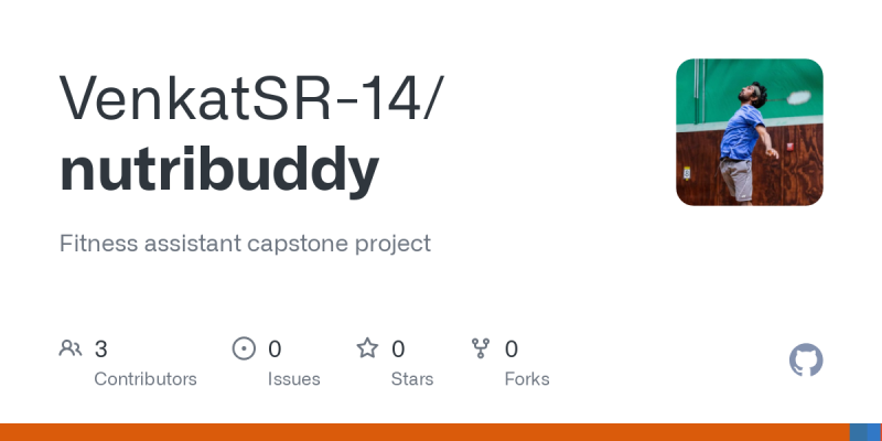 GitHub - VenkatSR-14/nutribuddy: Fitness assistant capstone project ... GitHub - VenkatSR-14/nutribuddy: Fitness assistant capstone project ...
