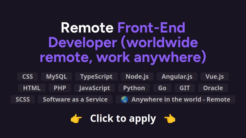RemoteYeah on LinkedIn: Remote Front-End Developer (worldwide remote ... RemoteYeah on LinkedIn: Remote Front-End Developer (worldwide remote ...