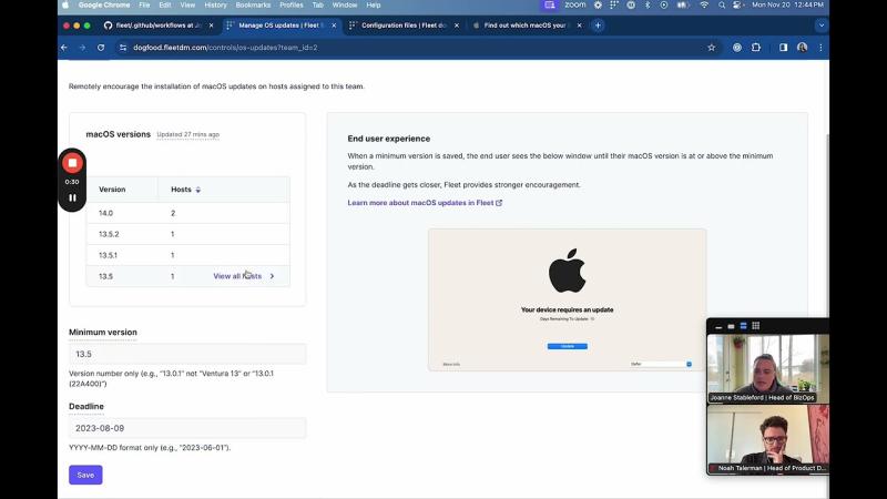 💡 Updating minimum required macOS version in Fleet using GitHub ... 💡 Updating minimum required macOS version in Fleet using GitHub ...