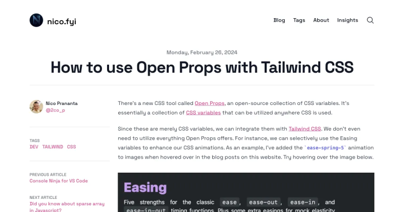 Nico Prananta on LinkedIn: How to use Open Props with Tailwind CSS Nico Prananta on LinkedIn: How to use Open Props with Tailwind CSS