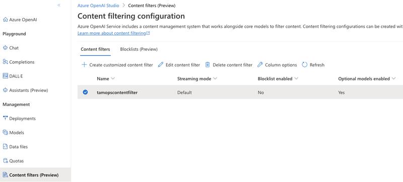 Deploying a content filtering configuration in Azure OpenAI studio ... Deploying a content filtering configuration in Azure OpenAI studio ...