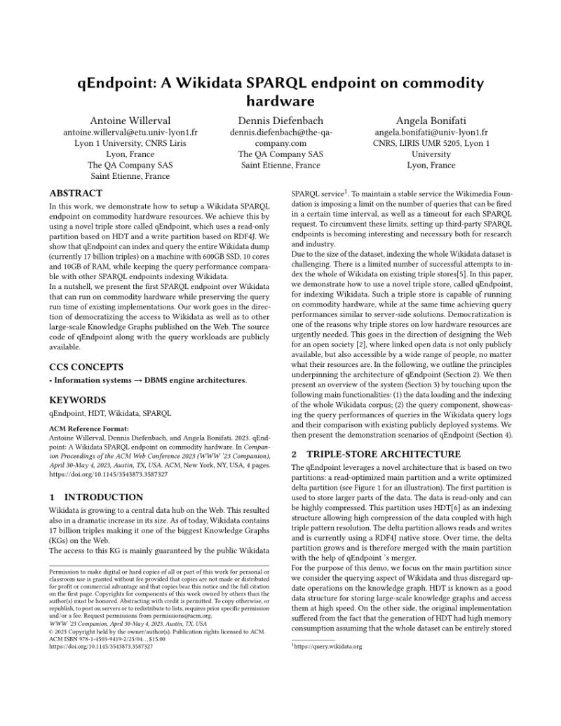 Derick Alangi on LinkedIn: (PDF) qEndpoint: A Wikidata SPARQL endpoint ... Derick Alangi on LinkedIn: (PDF) qEndpoint: A Wikidata SPARQL endpoint ...