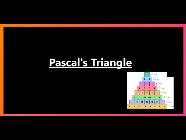 Sanika Tungare on LinkedIn: Pascal Triangle Sanika Tungare on LinkedIn: Pascal Triangle