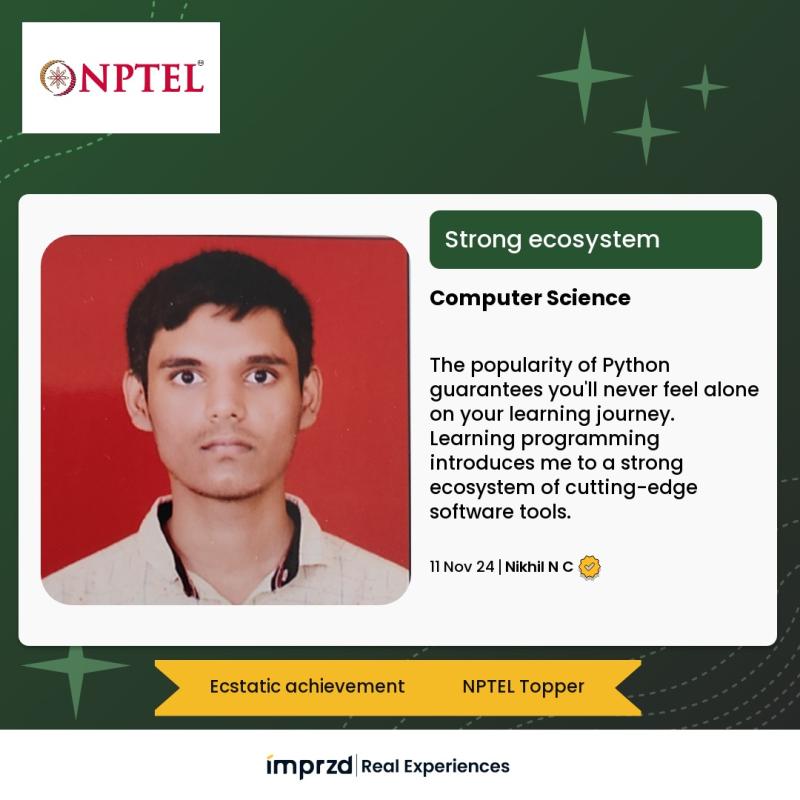 Nikhil NC on LinkedIn: NPTEL Nikhil NC on LinkedIn: NPTEL
