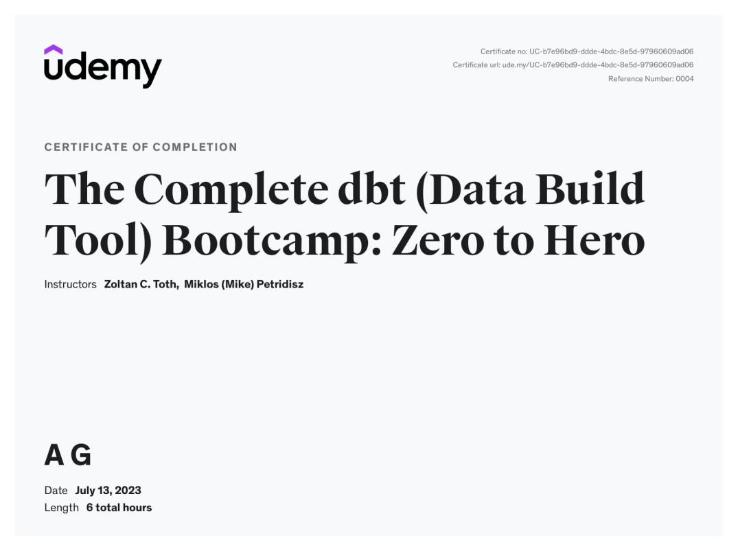 Qiang (Albert) Gao on LinkedIn: Udemy Course Completion Certificate Qiang (Albert) Gao on LinkedIn: Udemy Course Completion Certificate