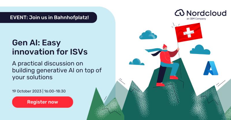 Sari Aumo on LinkedIn: Gen AI: Easy innovation for ISVs - Nordcloud Sari Aumo on LinkedIn: Gen AI: Easy innovation for ISVs - Nordcloud