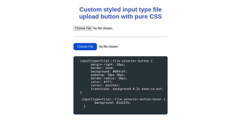 Alaa Sufi on LinkedIn: Custom styled input type file upload button with ... Alaa Sufi on LinkedIn: Custom styled input type file upload button with ...