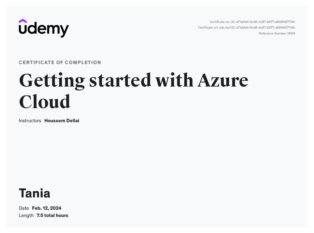 Tania Kapoor on LinkedIn: Udemy Course Completion Certificate Tania Kapoor on LinkedIn: Udemy Course Completion Certificate