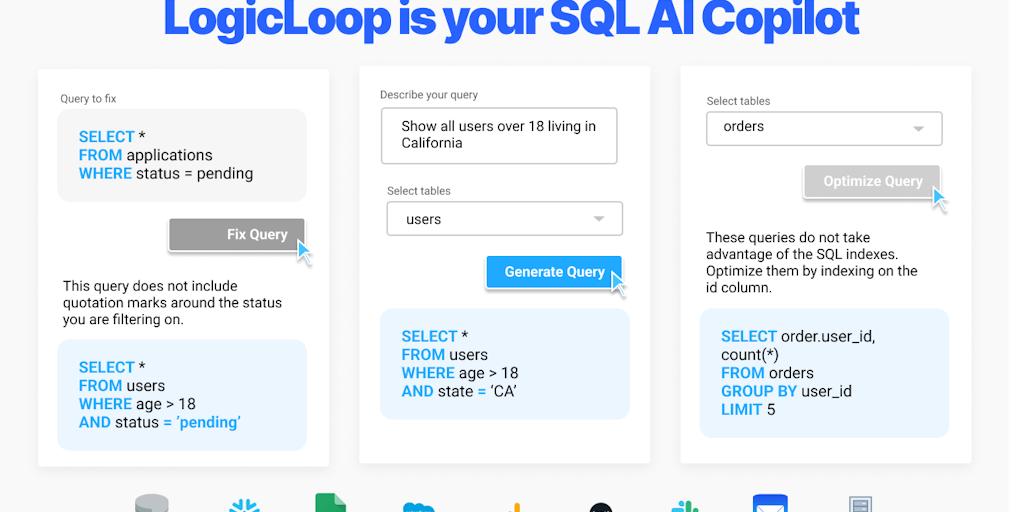 LogicLoop AI SQL Copilot - Generate SQL with AI for business and data ... LogicLoop AI SQL Copilot - Generate SQL with AI for business and data ...