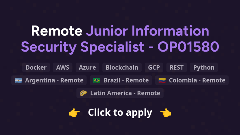 RemoteYeah on LinkedIn: Remote Junior Information Security Specialist ... RemoteYeah on LinkedIn: Remote Junior Information Security Specialist ...