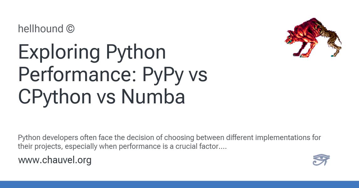 Jean-Pierre Chauvel on LinkedIn: Exploring Python Performance: PyPy vs ... Jean-Pierre Chauvel on LinkedIn: Exploring Python Performance: PyPy vs ...