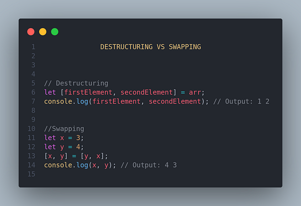 Roland Ogbue on LinkedIn: Understanding Destructuring vs. Swapping in ... Roland Ogbue on LinkedIn: Understanding Destructuring vs. Swapping in ...