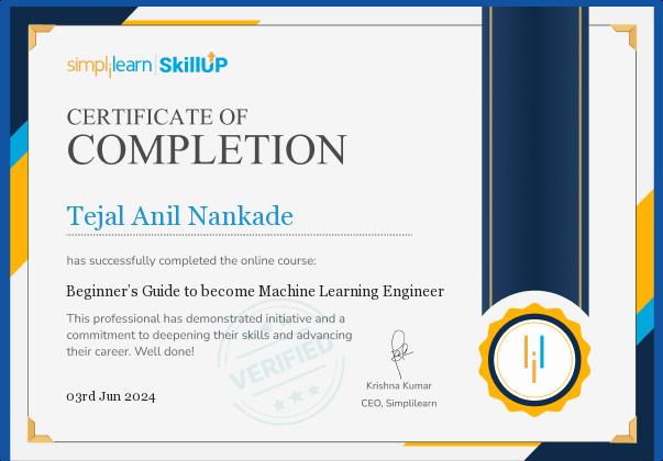Tejal Nankade on LinkedIn: Tejal Anil Nankade has successfully ... Tejal Nankade on LinkedIn: Tejal Anil Nankade has successfully ...
