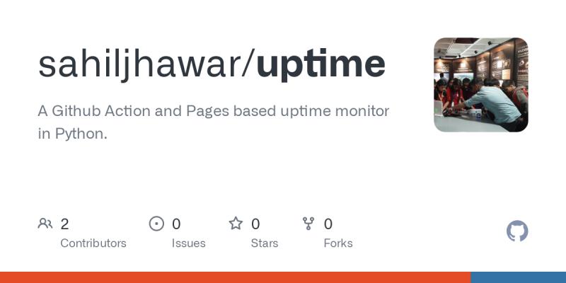 Sahil Jhawar on LinkedIn: GitHub - sahiljhawar/uptime: A Github Action ... Sahil Jhawar on LinkedIn: GitHub - sahiljhawar/uptime: A Github Action ...
