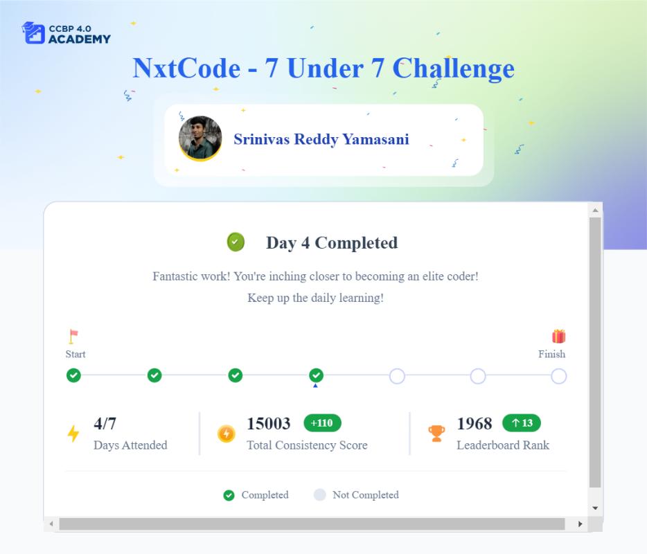 Srinivas Reddy Yamasani on LinkedIn: #nxtcode7under7challenge #nxtcode ... Srinivas Reddy Yamasani on LinkedIn: #nxtcode7under7challenge #nxtcode ...