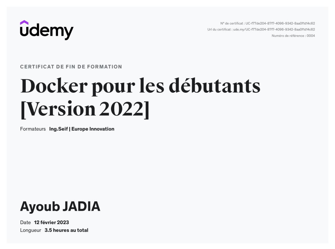 Ayoub JADIA on LinkedIn: Udemy Course Completion Certificate Ayoub JADIA on LinkedIn: Udemy Course Completion Certificate
