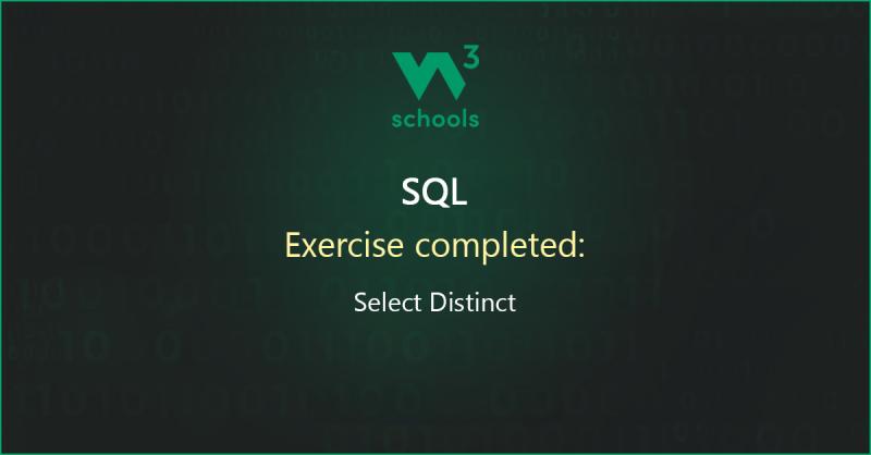 Christopher Rivera on LinkedIn: Completed Exercise: SQL Select Distinct Christopher Rivera on LinkedIn: Completed Exercise: SQL Select Distinct