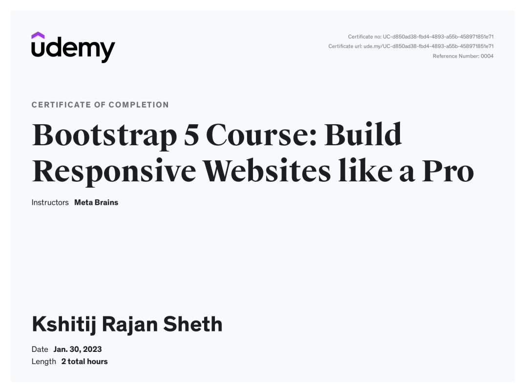 Prof. Kshitij Sheth on LinkedIn: Udemy Course Completion Certificate Prof. Kshitij Sheth on LinkedIn: Udemy Course Completion Certificate