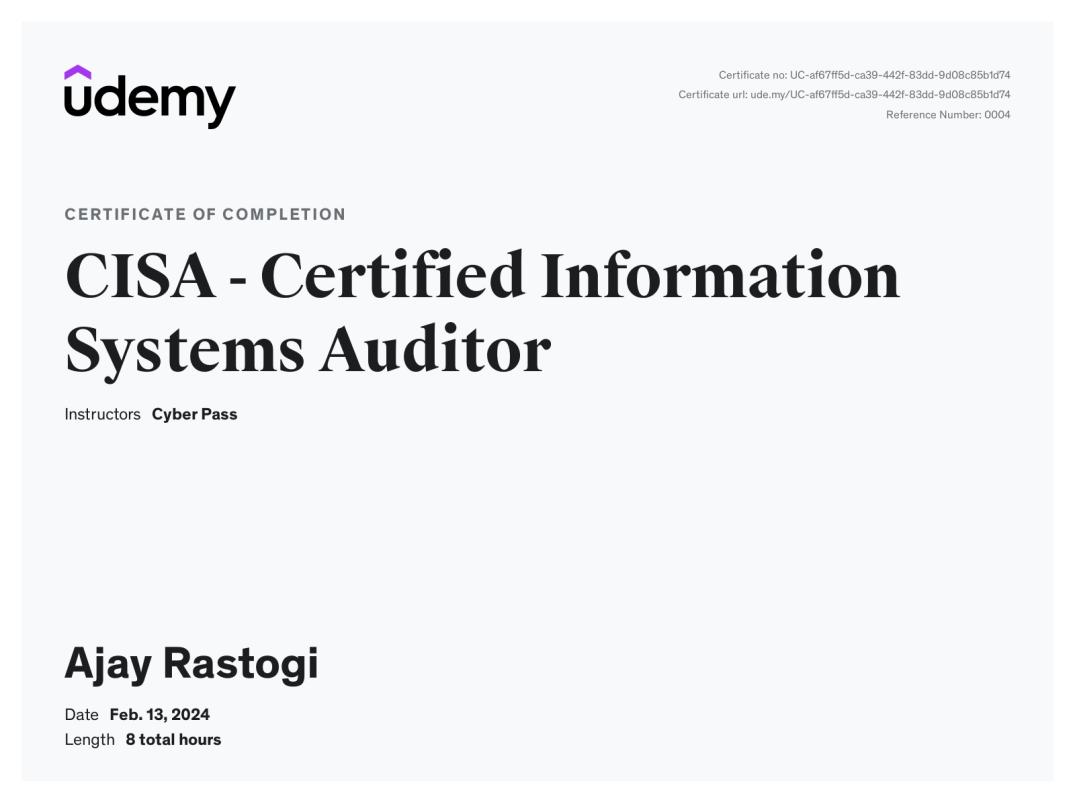 Ajay Rastogi on LinkedIn: Udemy Course Completion Certificate Ajay Rastogi on LinkedIn: Udemy Course Completion Certificate