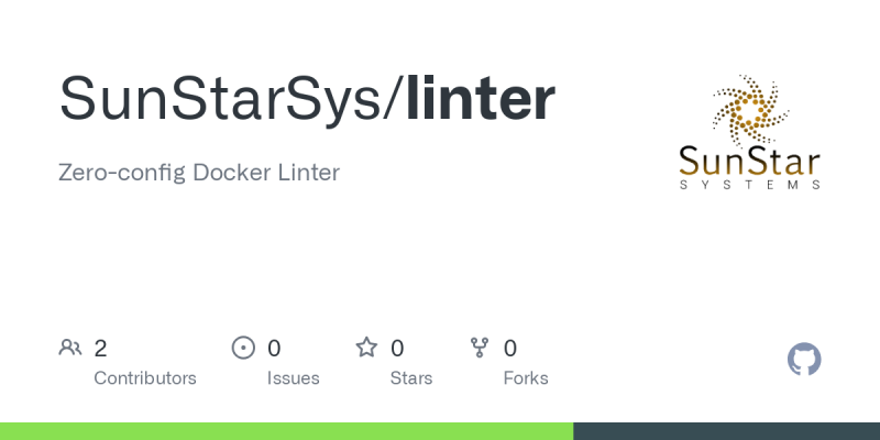 GitHub - SunStarSys/linter: Zero-config Docker Linter | Joe Schaefer GitHub - SunStarSys/linter: Zero-config Docker Linter | Joe Schaefer