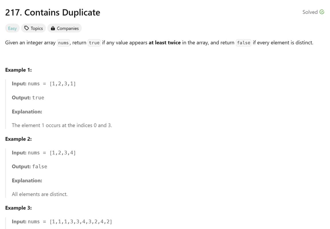 Leetcode Journey(1): 217. Contains Duplicate | Jeyabal Balamuthu Leetcode Journey(1): 217. Contains Duplicate | Jeyabal Balamuthu