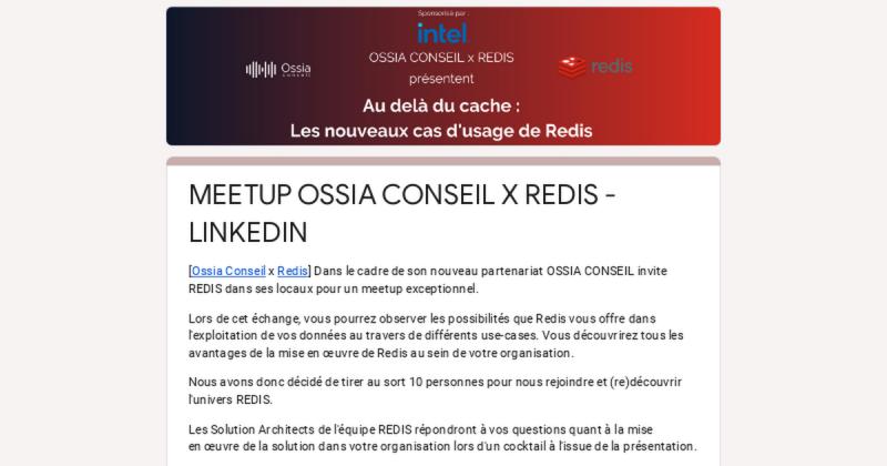Marcos Pérez González on LinkedIn: MEETUP OSSIA CONSEIL X REDIS - LINKEDIN Marcos Pérez González on LinkedIn: MEETUP OSSIA CONSEIL X REDIS - LINKEDIN